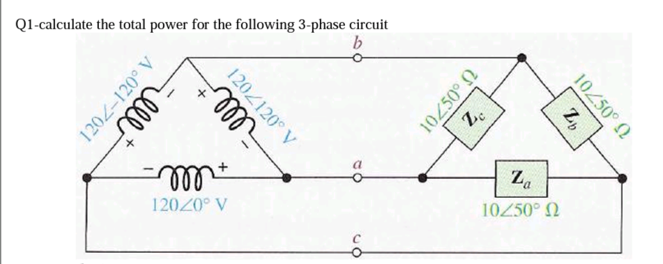 Solved Q1-calculate the total power for the following | Chegg.com