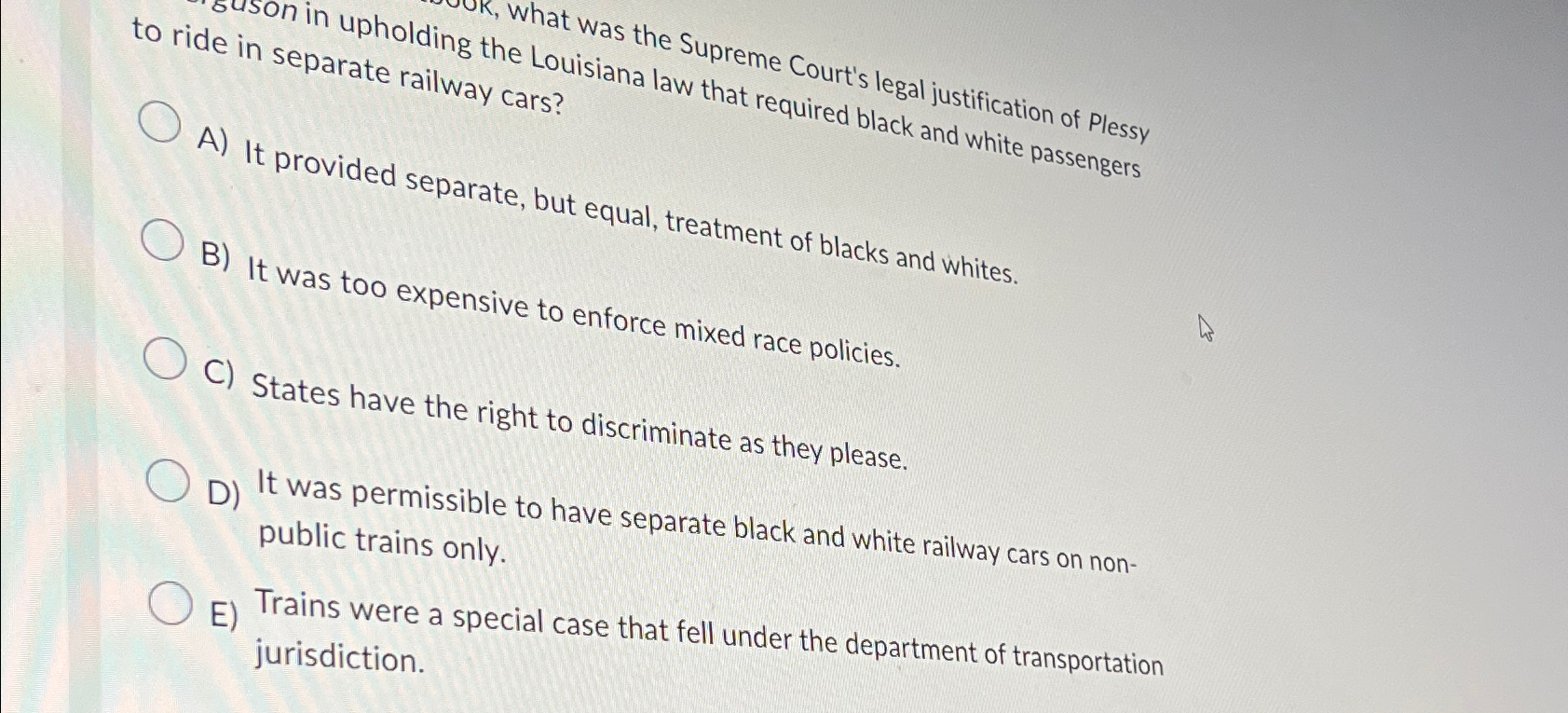 Solved What was the Supreme Court's legal justification of | Chegg.com