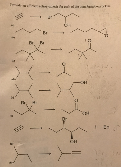 Solved Provide an efficient retrosynthesis for each of the | Chegg.com