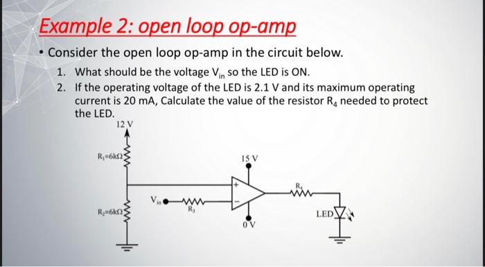 Solved - Consider the open loop op-amp in the circuit below. | Chegg.com