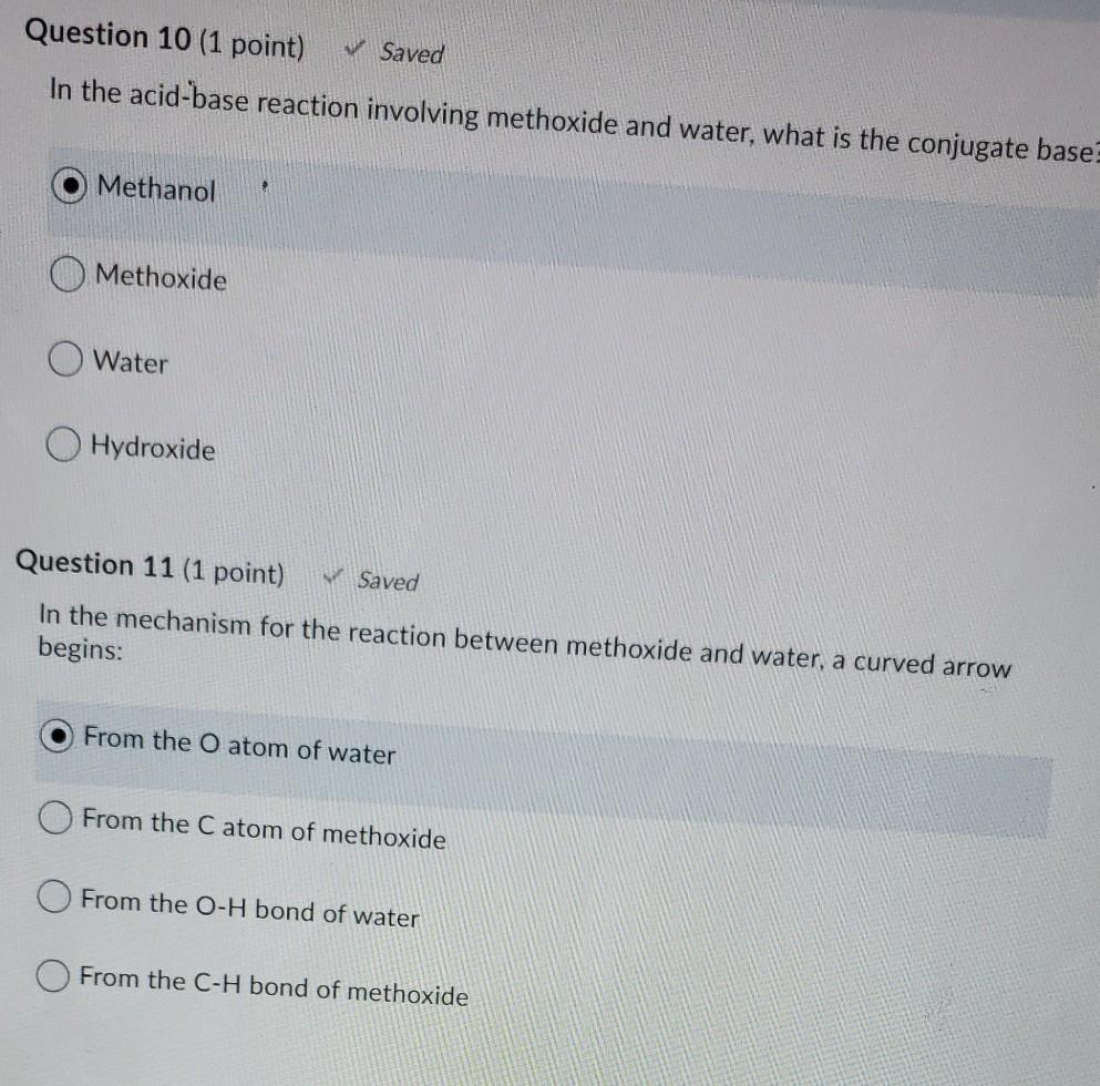 Solved In the mechanism for the reaction between methoxide | Chegg.com