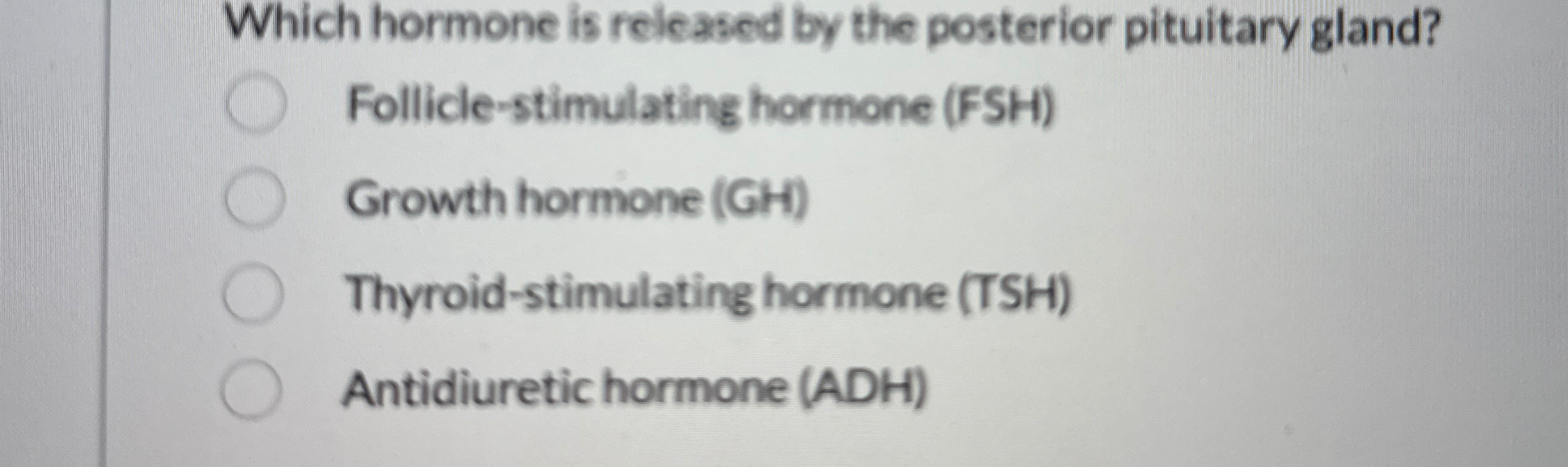 Solved Which hormone is released by the posterior pituitary | Chegg.com