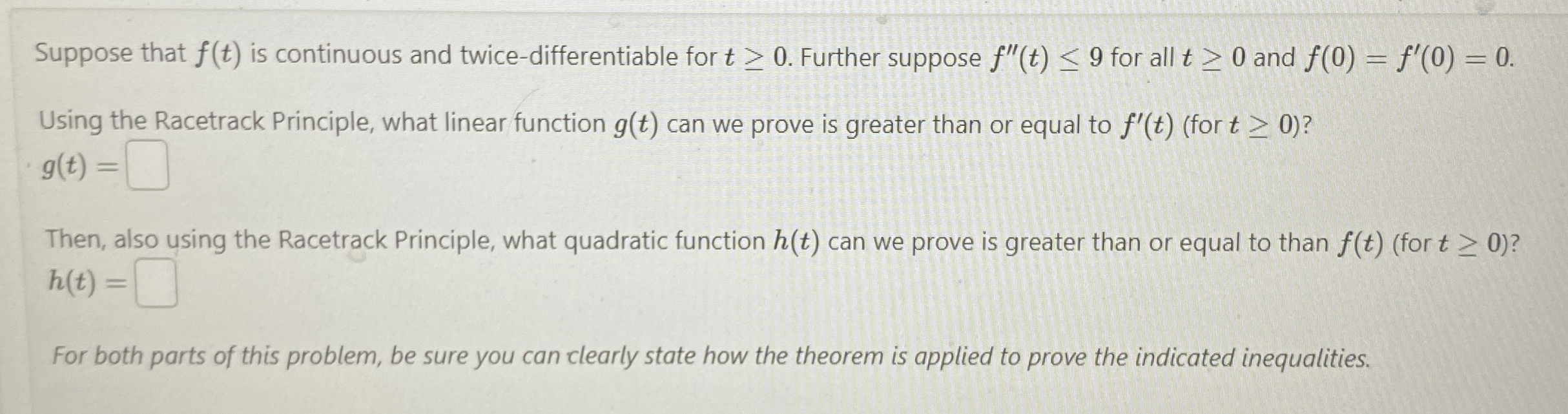 Solved Suppose that f(t) ﻿is continuous and | Chegg.com