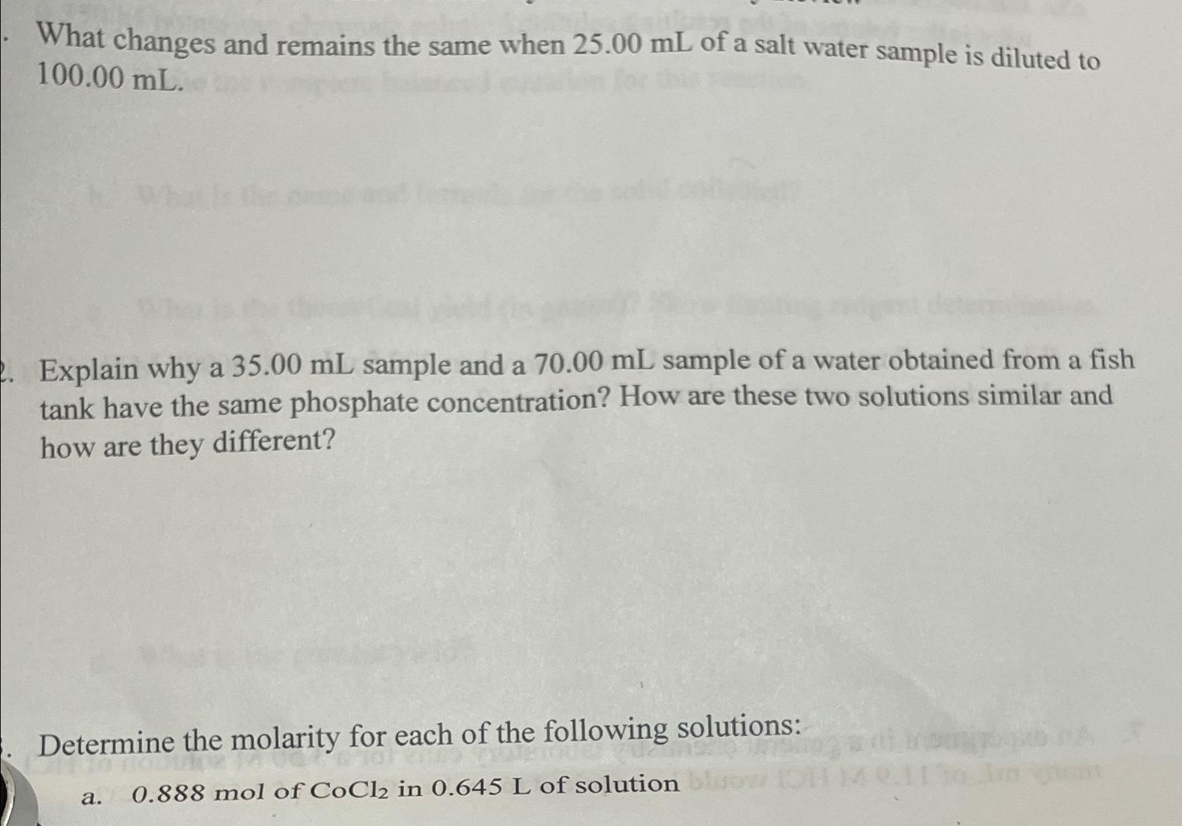 Solved What changes and remains the same when 25.00mL ﻿of a | Chegg.com
