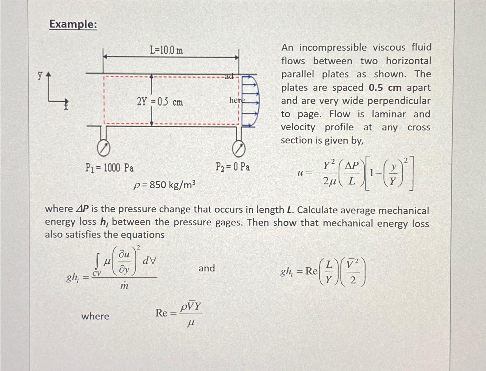 Solved Example:An incompressible viscous fluid flows between | Chegg.com