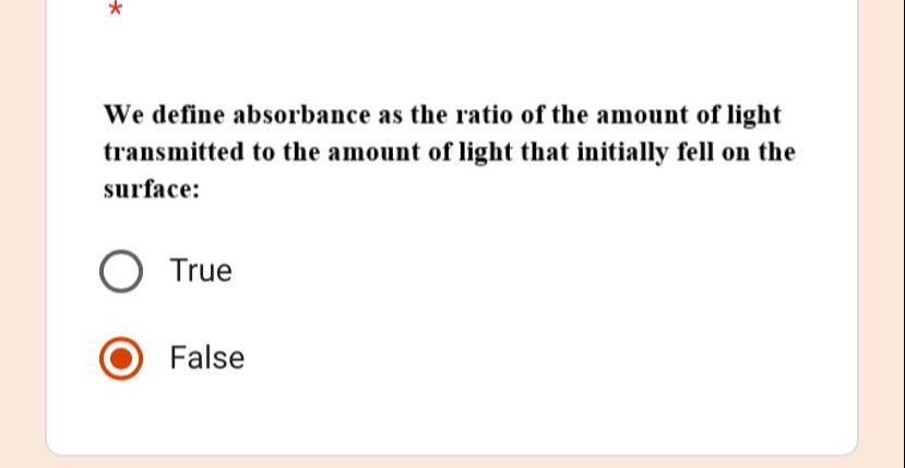 Solved We define absorbance as the ratio of the amount of | Chegg.com