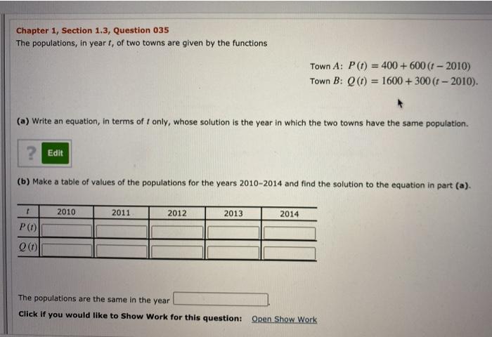 Solved Chapter 1 Section 1 3 Question 035 The Populations