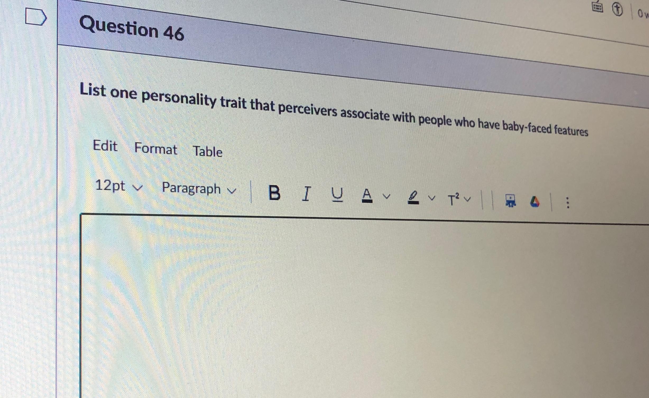 Solved Question 46List one personality trait that perceivers | Chegg.com