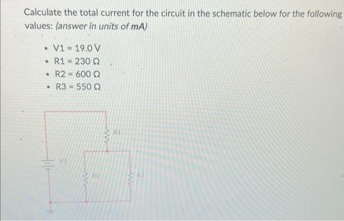 Solved Calculate the total current for the circuit in the | Chegg.com