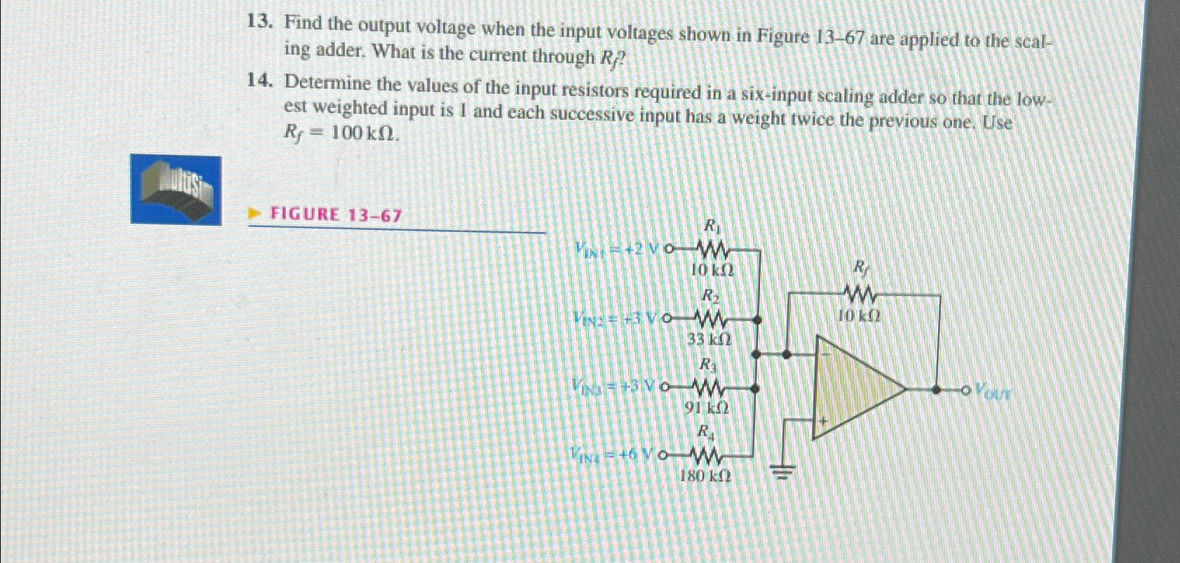 Solved Find the output voltage when the input voltages shown | Chegg.com