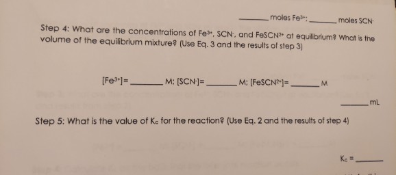 Solved A student mixes 5.0 mL 2.00 x 103M Fe(NO3)3 with 5.0 | Chegg.com