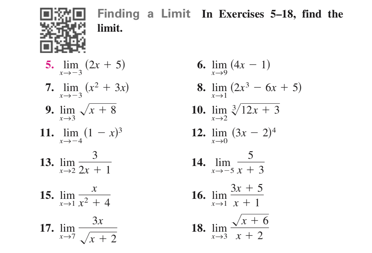 Solved Finding a Limit In Exercises 5-18, ﻿find the | Chegg.com