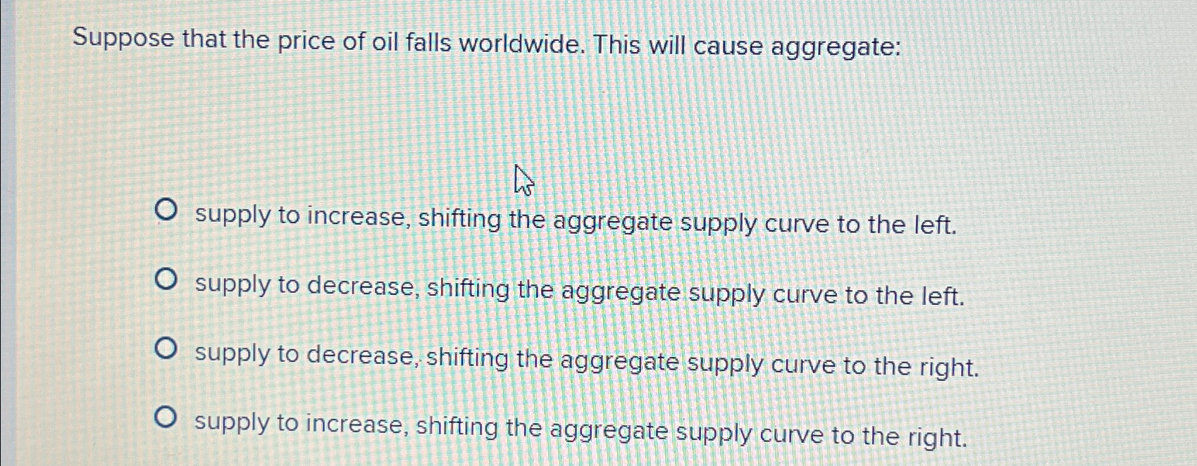 Solved Suppose that the price of oil falls worldwide. This | Chegg.com