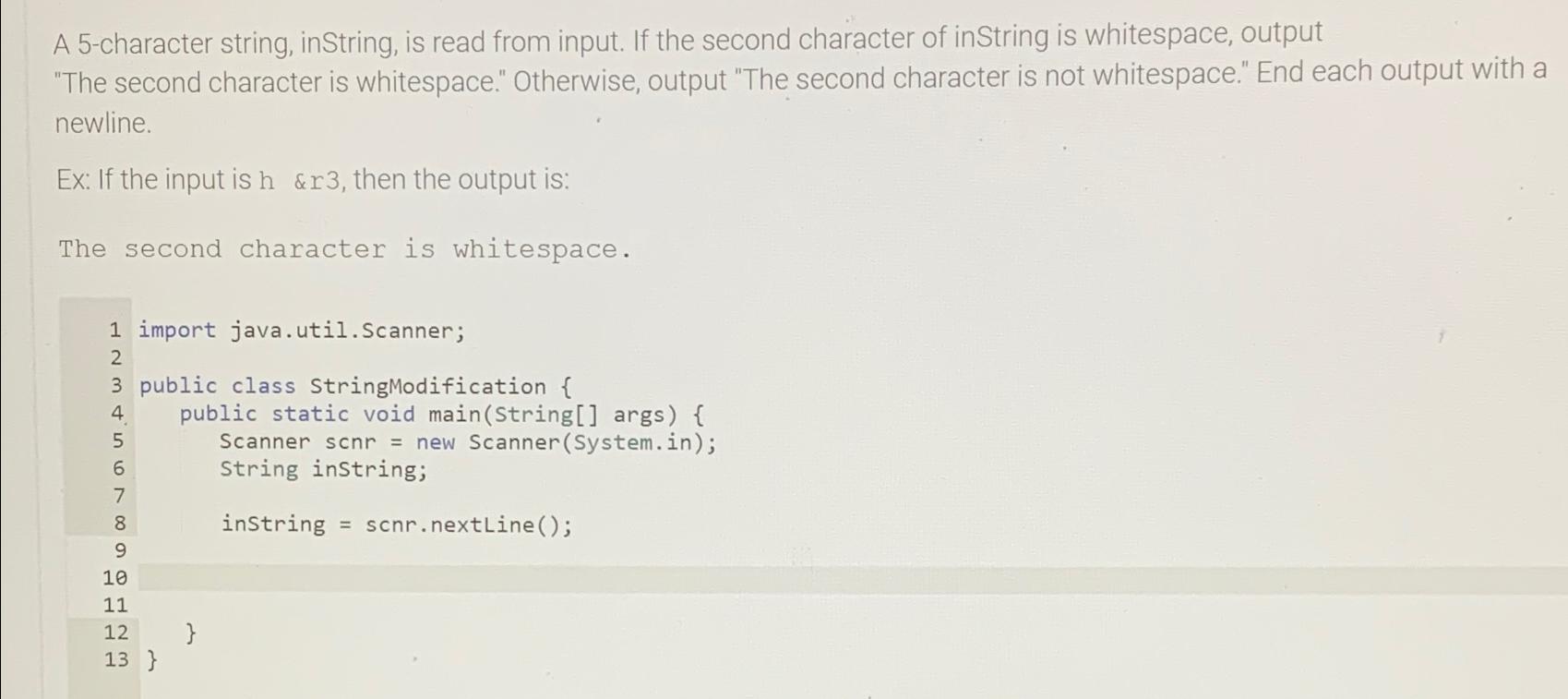 Solved A 5-character string, inString, is read from input. | Chegg.com
