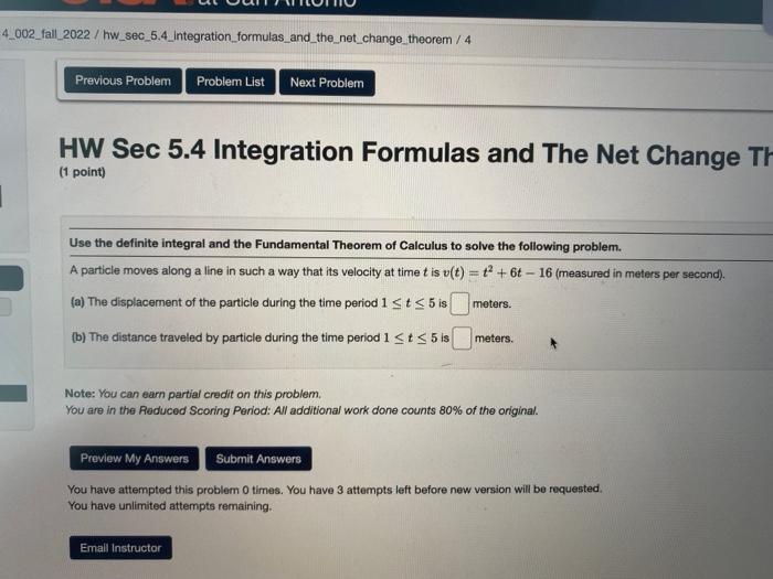 Solved HW Sec 5.4 Integration Formulas and The Net Change (1 | Chegg.com