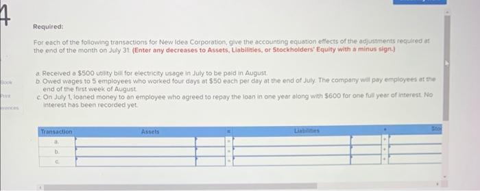 Solved Required: For each of the following transactions for | Chegg.com
