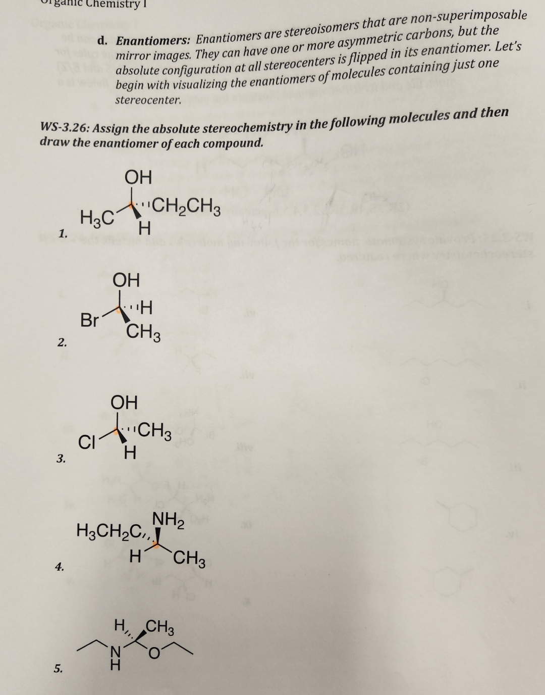 Solved Chemistry Id. ﻿Enantiomers: Enantiomers are | Chegg.com