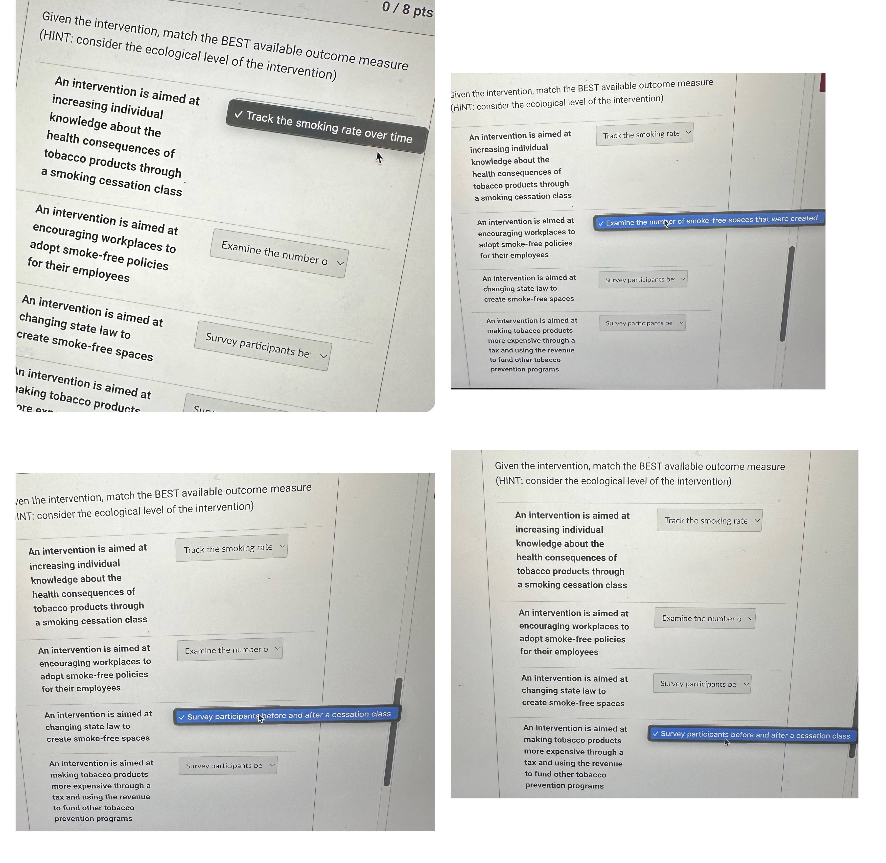 Solved Given the intervention, match the BEST available | Chegg.com