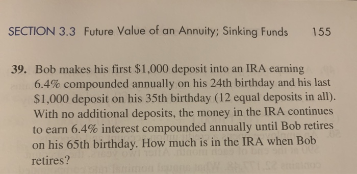 Solved SECTION 3.3 Future Value of an Annuity; Sinking Funds | Chegg.com