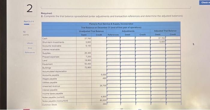 Solved Required: 2. Complete the trial balance spresdsheet | Chegg.com