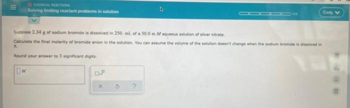 Solved O CHEMICAL REACTIONS E Solving limiting reactant | Chegg.com