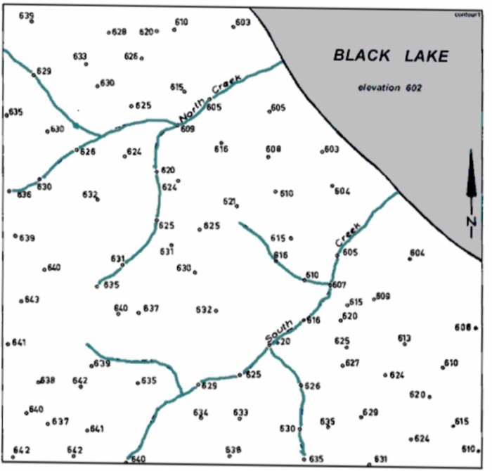Solved 1. Using interpolation make a topographic map, given | Chegg.com
