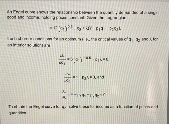 Solved If Sally's utility function is U=12(q1)0.5+q2, What | Chegg.com