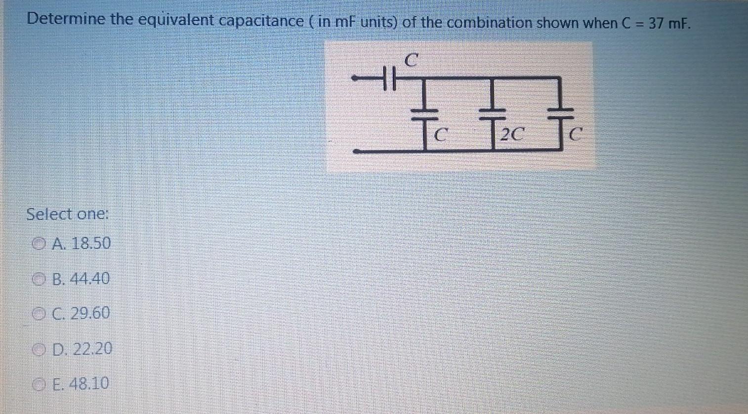 Solved Determine the equivalent capacitance (in mF units) of | Chegg.com