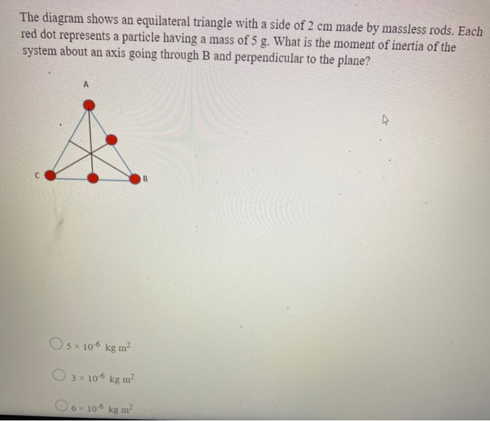 Solved The diagram shows an equilateral triangle with a side | Chegg.com