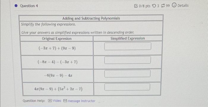Solved Question 4 | Chegg.com
