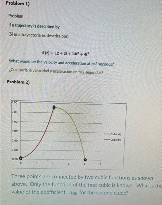Solved Problem If a trajectory is described by (Si una | Chegg.com