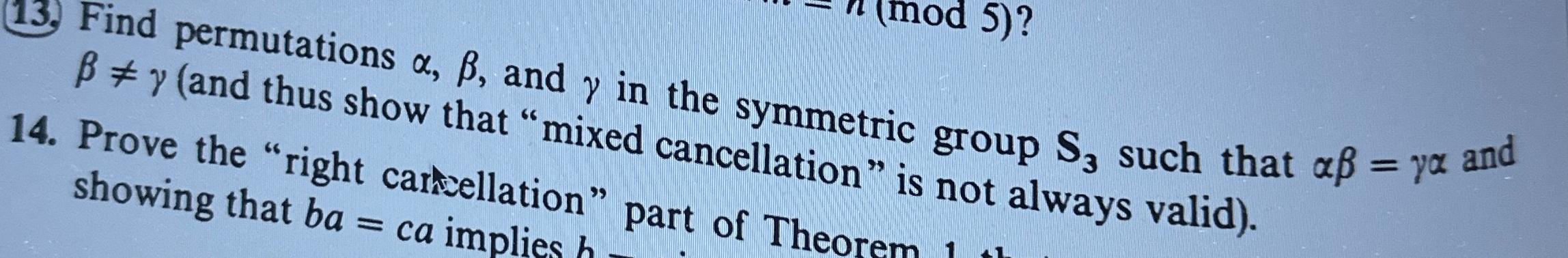 Find permutations \\\\alpha ,\\\\beta , and \\\\gamma | Chegg.com