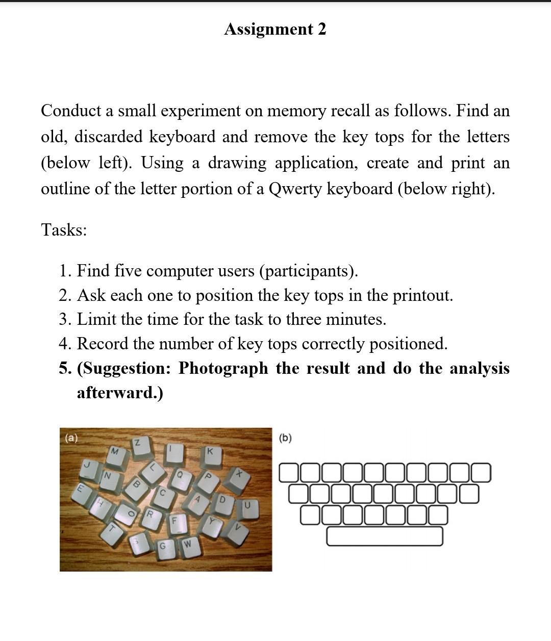 Solved Assignment 2 a Conduct a small experiment on memory | Chegg.com