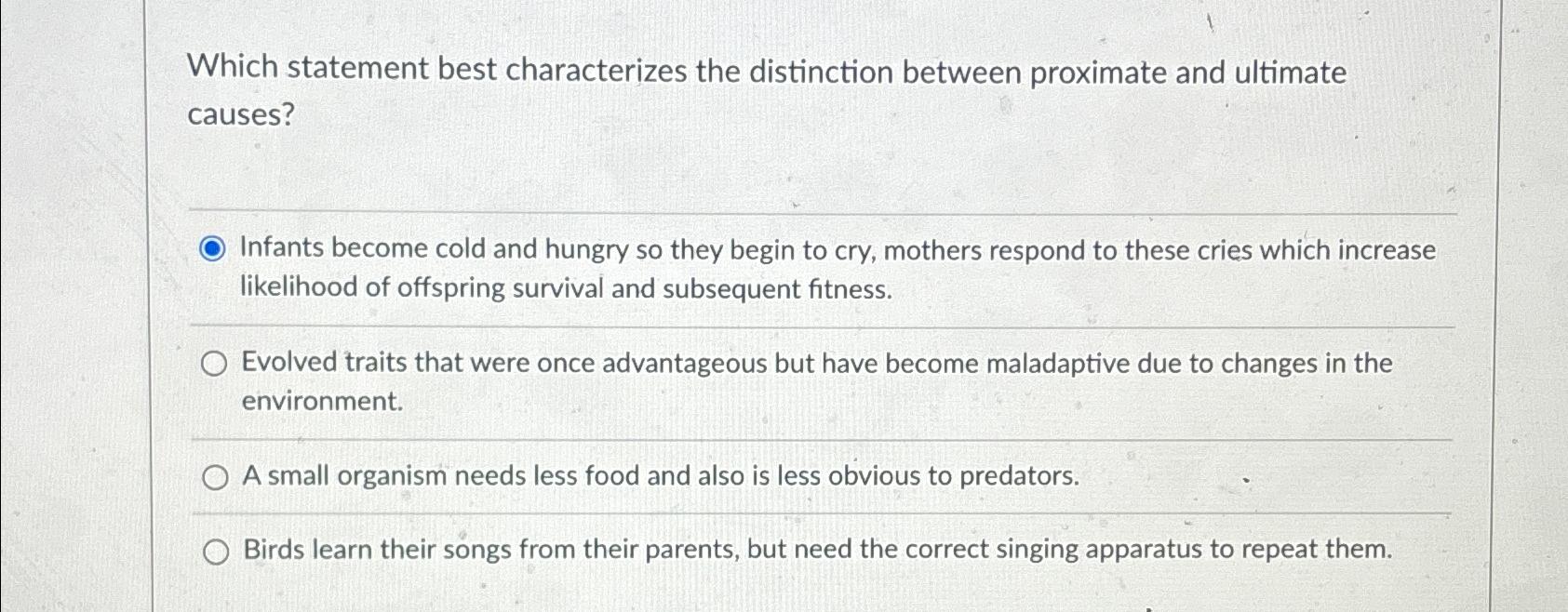 Solved Which statement best characterizes the distinction | Chegg.com