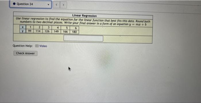 Solved Question 24 Linear Regression Use linear regression | Chegg.com