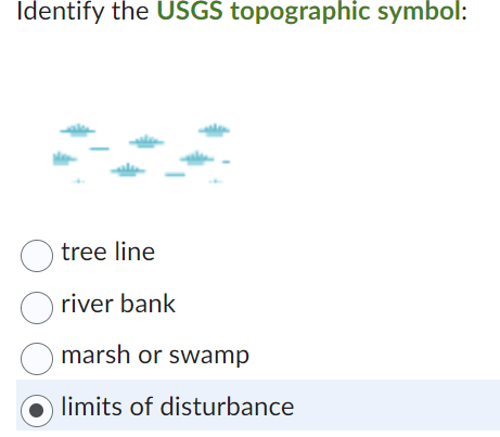 Solved Identify the USGS topographic symbol:些一娄-tree | Chegg.com