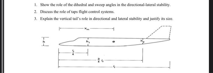 Solved 1. Show the role of the dihedral and sweep angles in | Chegg.com