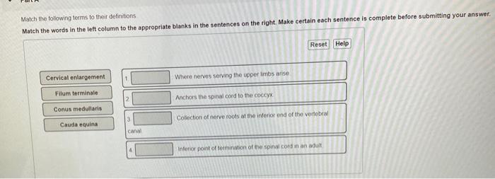 Solved Match the following terms to their definitions Match | Chegg.com