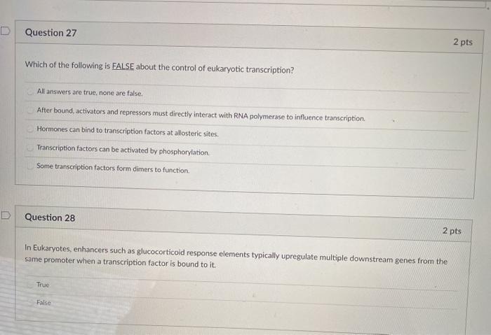 Solved Question 25 2 pts Antisense RNA does which of the | Chegg.com