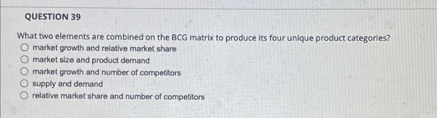 Solved QUESTION 39What two elements are combined on the BCG | Chegg.com