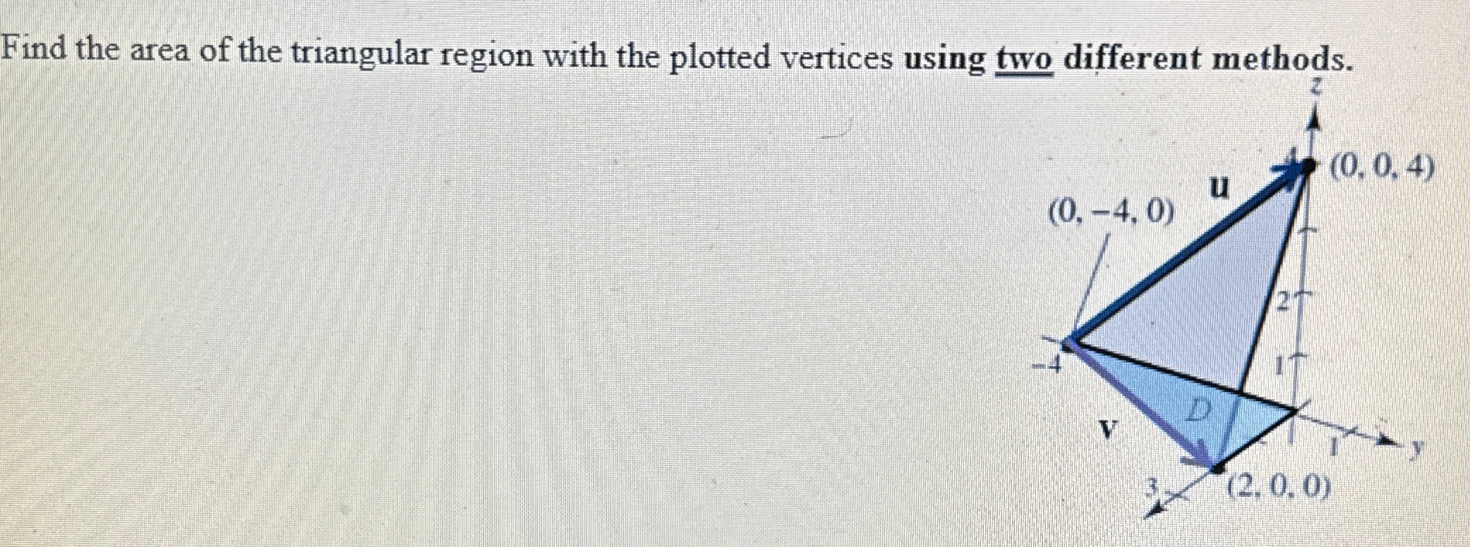 Solved Find the area of the triangular region with the | Chegg.com