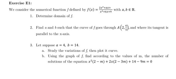 the numerical function f defined by | Chegg.com