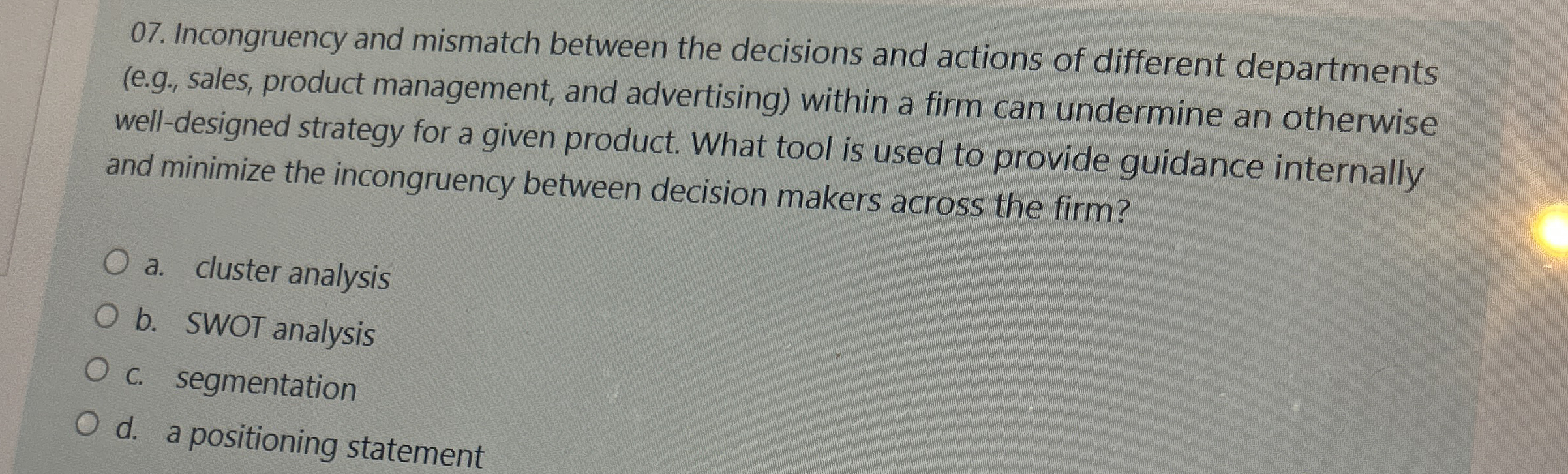 Solved Incongruency and mismatch between the decisions and | Chegg.com