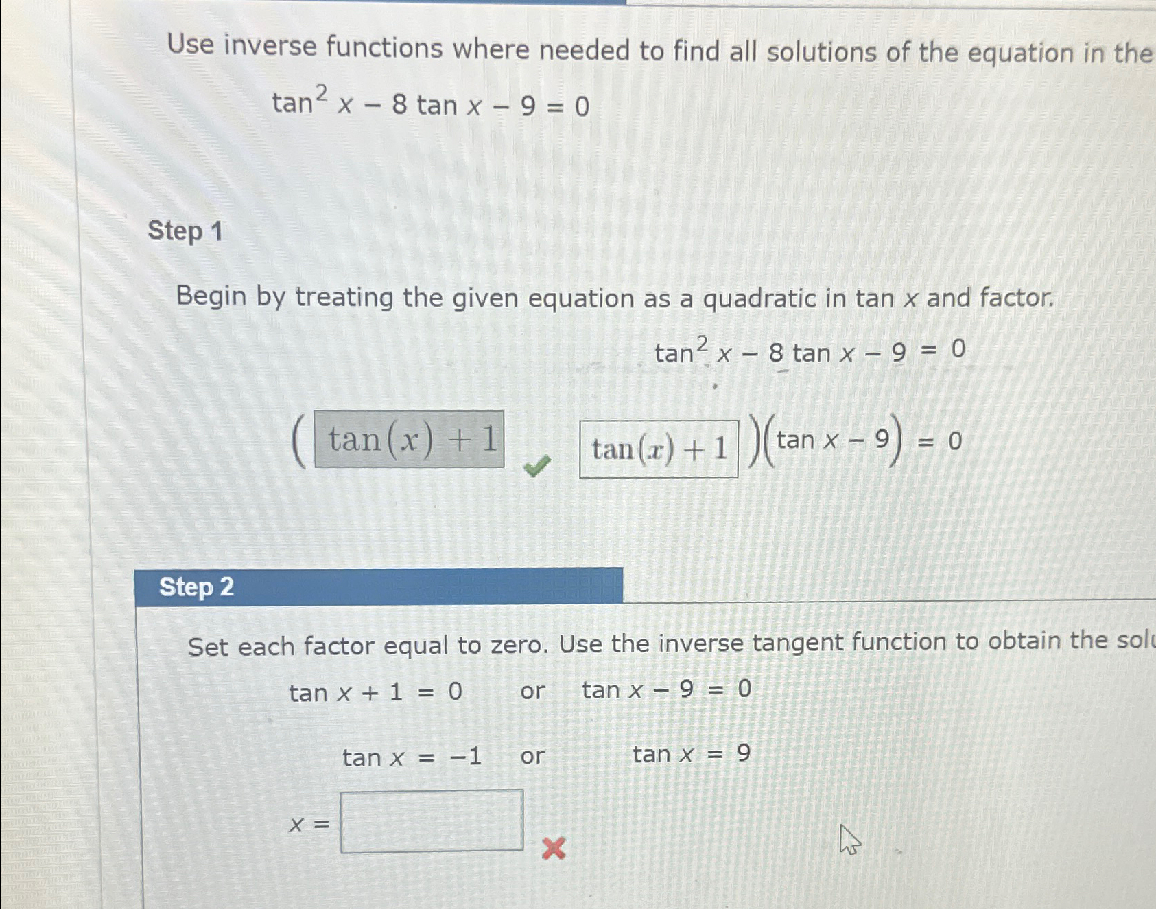 Solved Use inverse functions where needed to find all | Chegg.com