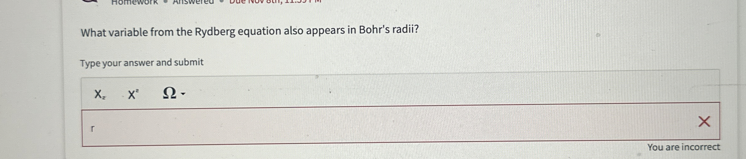 Solved What variable from the Rydberg equation also appears | Chegg.com