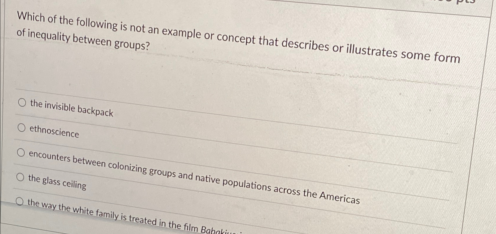 Solved Which of the following is not an example or concept | Chegg.com