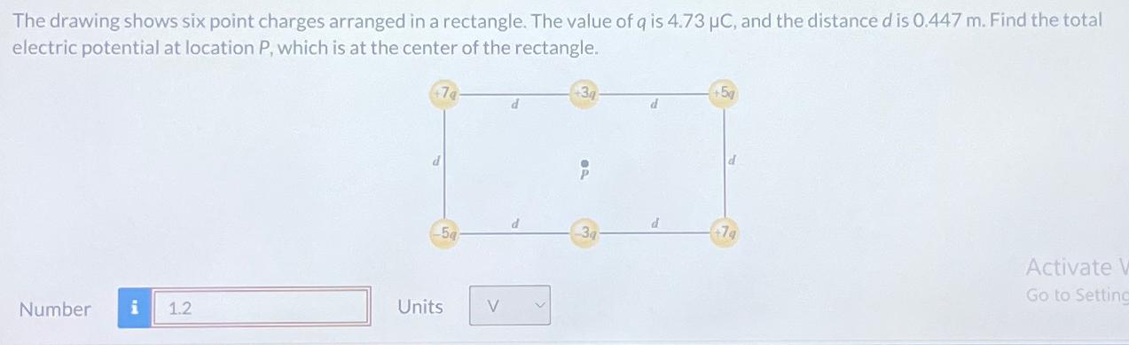 Solved The drawing shows six point charges arranged in a | Chegg.com