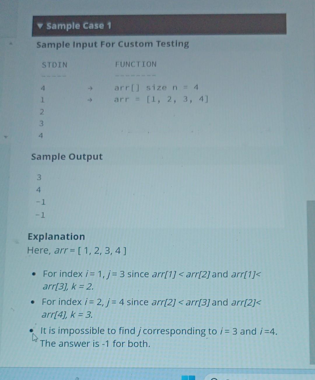 Solved Explanation Here, arr=[4,2,1,4,3] - For index i=1, | Chegg.com