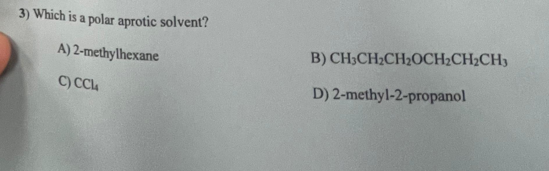 Solved Which is a polar aprotic | Chegg.com