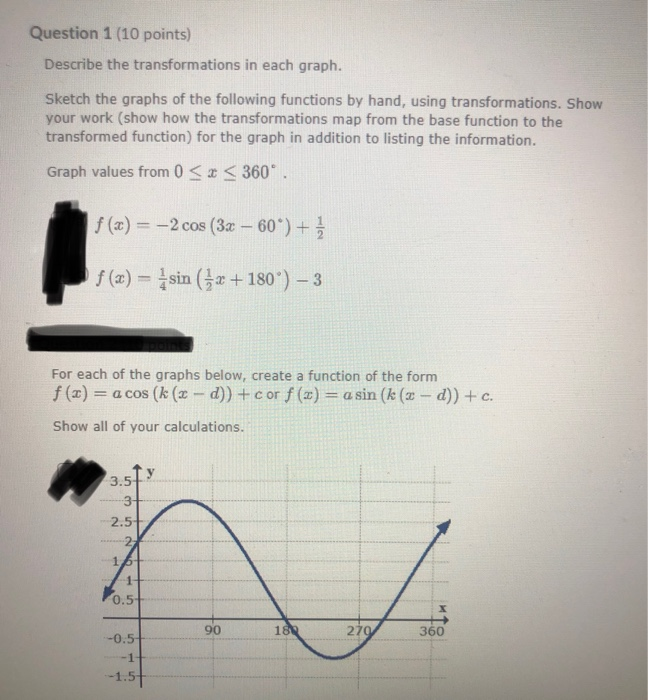 Solved Question 1 (10 points) Describe the transformations | Chegg.com